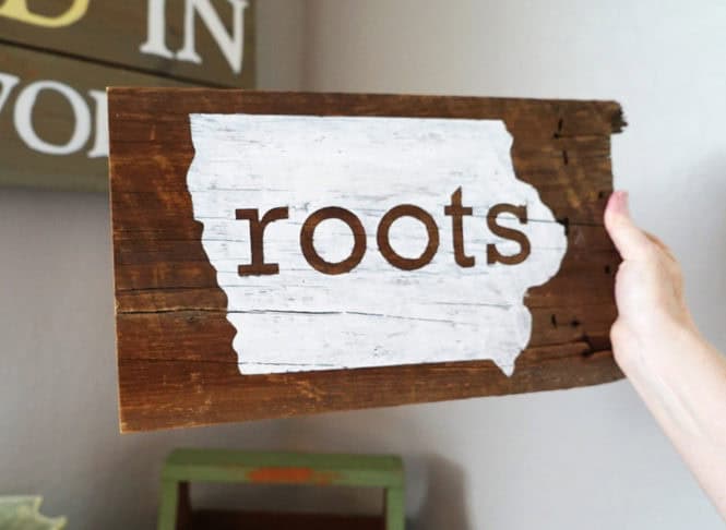 Wood Sign with Reclaimed Wood | DIY | Iowa Roots | Rise and Renovate
