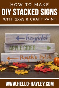 DIY Fall Decor: Stacked Signs with 2x4s, DIY Fall Craft, Cricut Craft ...