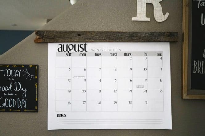 DIY Wall Calendar with Barnwood + Free Printable! | Hello Hayley Blog