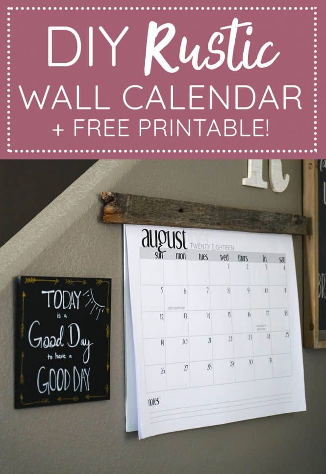 DIY Wall Calendar with Barnwood + Free Printable! | Hello Hayley Blog