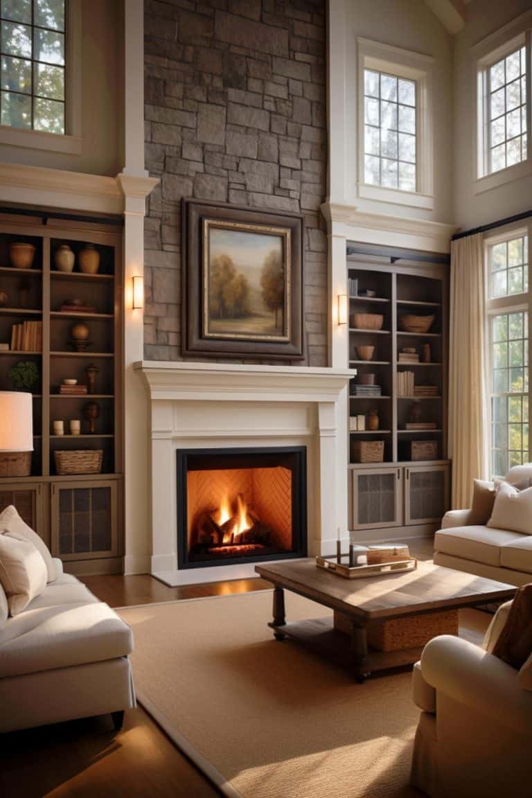 30 Ways To Decorate Your Fireplace With Built-Ins on Each Side