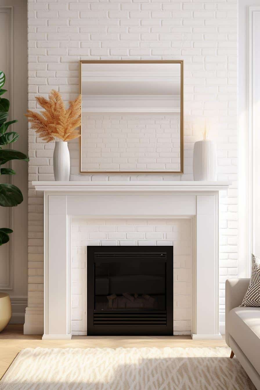40 Beautiful White Brick Fireplace Ideas for a Bright Living Room