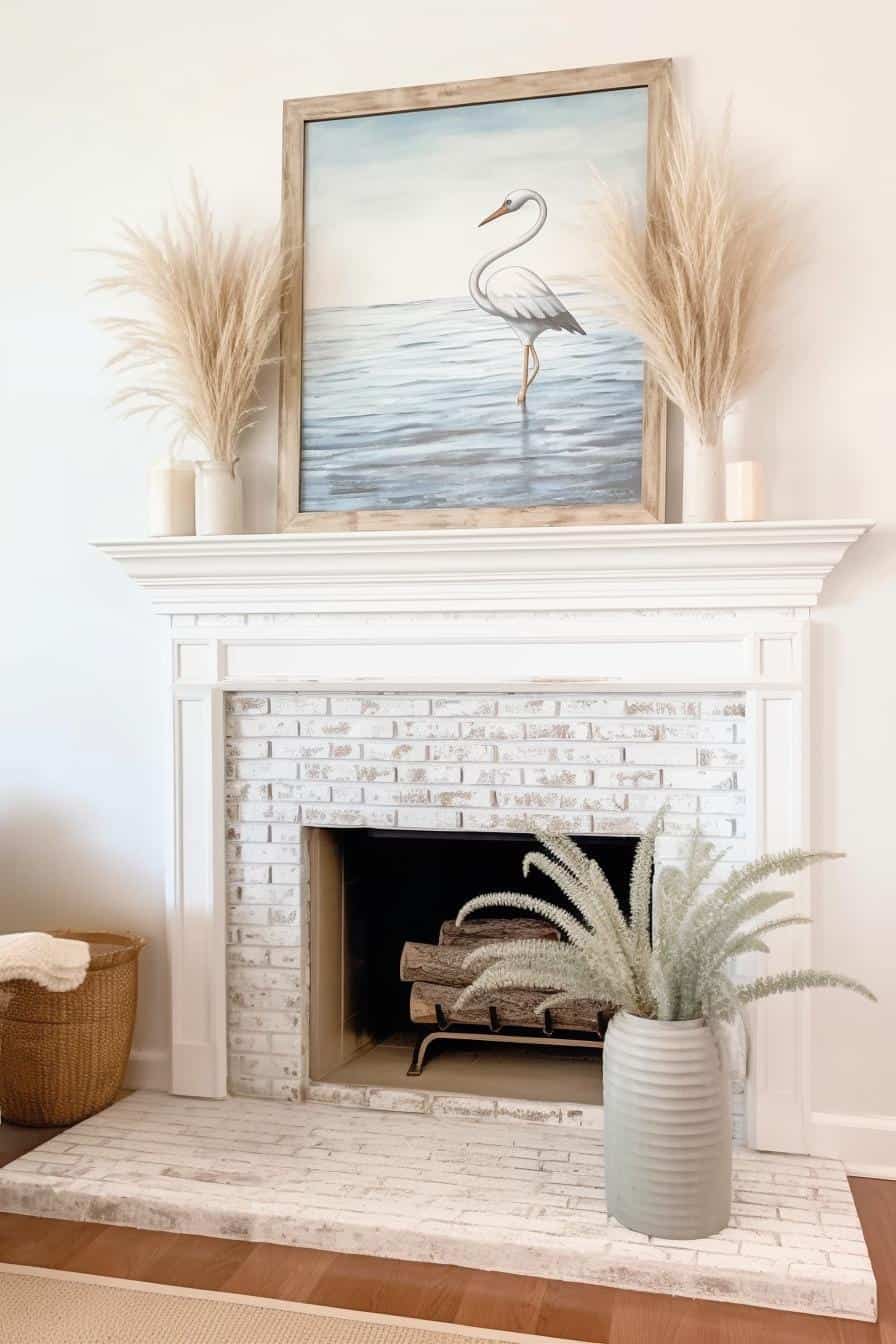 40 Beautiful White Brick Fireplace Ideas for a Bright Living Room