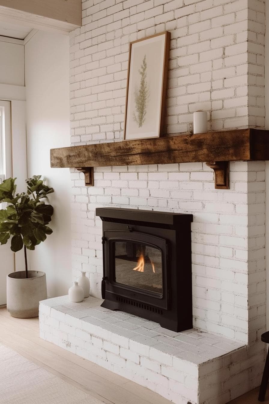 40 Beautiful White Brick Fireplace Ideas for a Bright Living Room