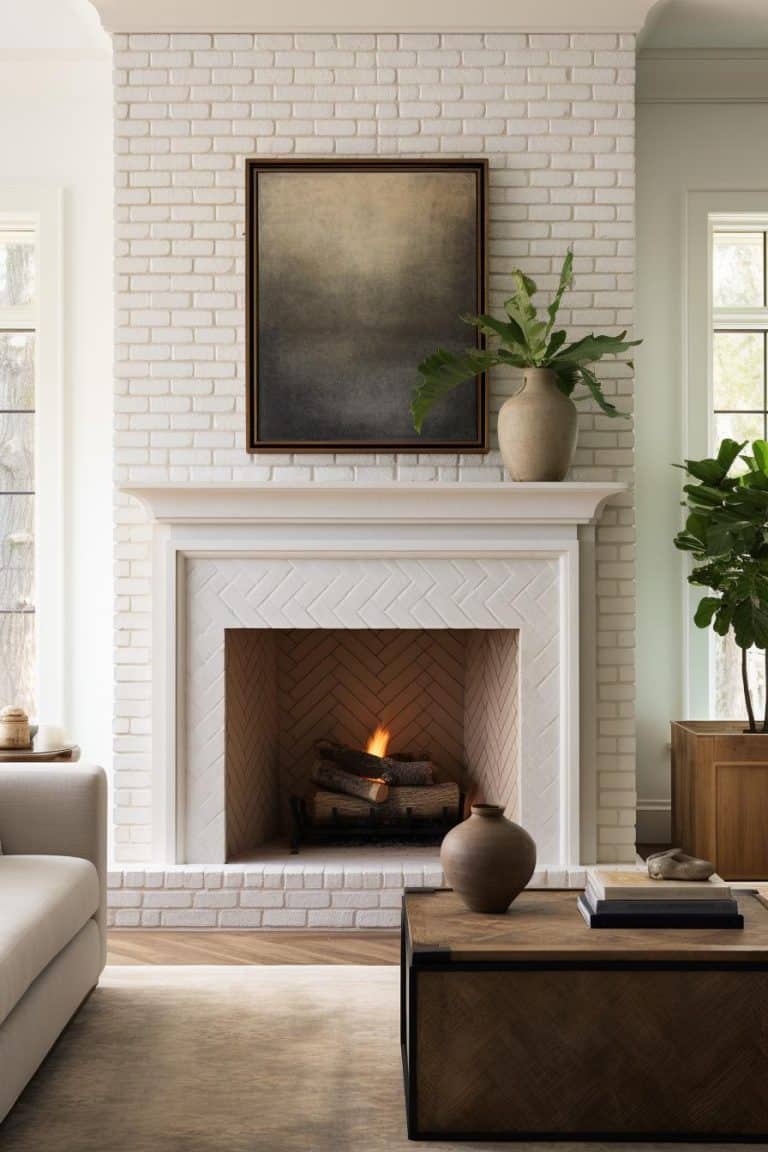 40 Beautiful White Brick Fireplace Ideas for a Bright Living Room