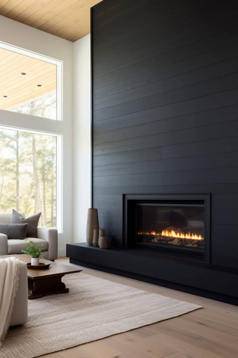 40+ Black Shiplap Fireplace Ideas That Blend Warmth and Style