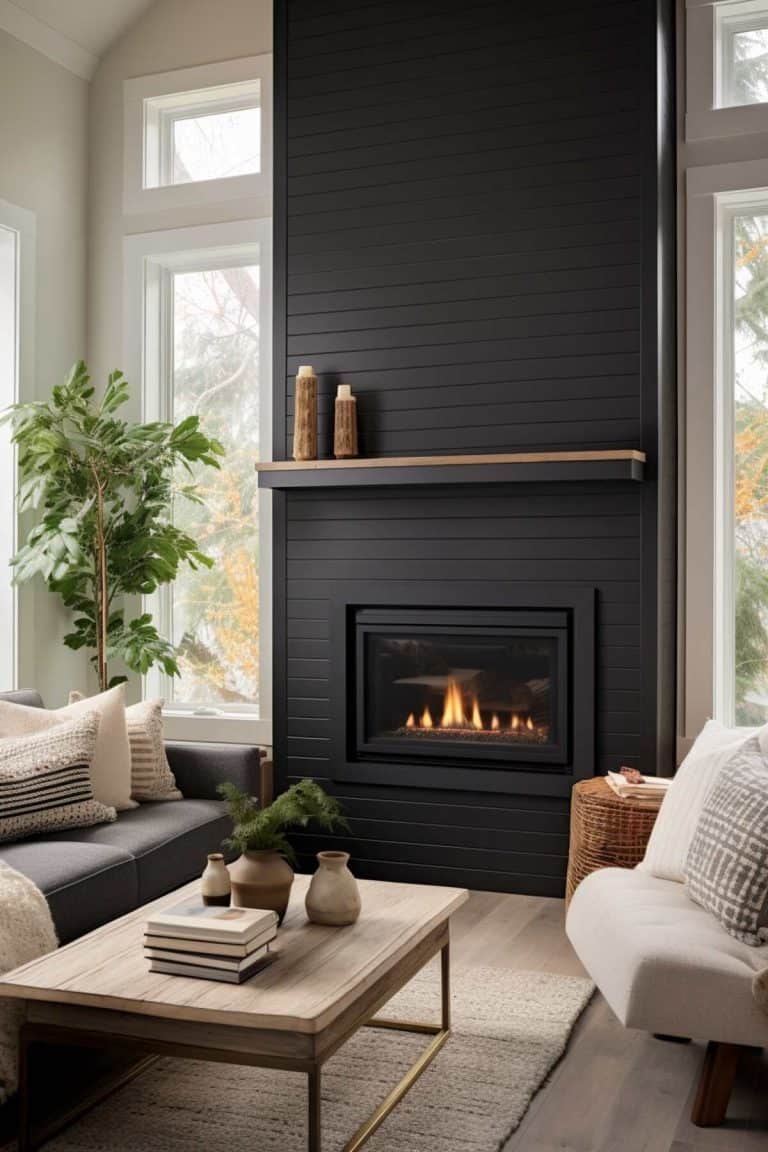 40+ Black Shiplap Fireplace Ideas That Blend Warmth and Style