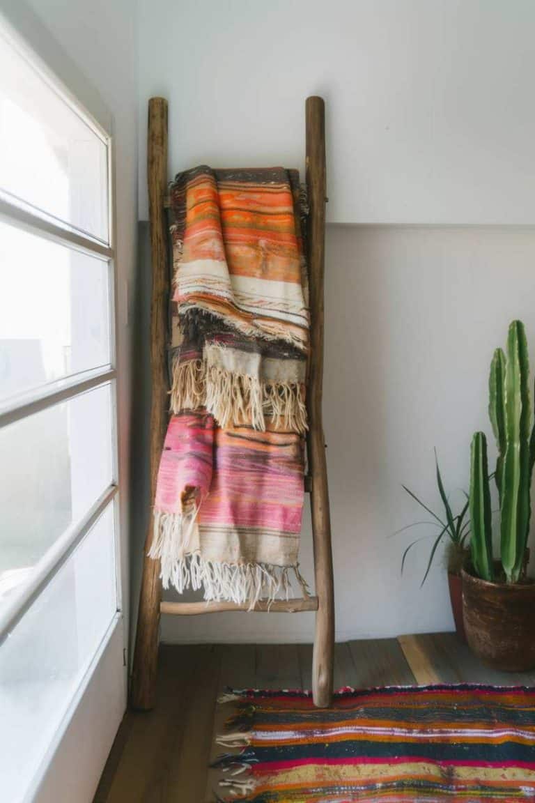 30 Blanket Ladder Ideas: A Chic Way To Display Textiles