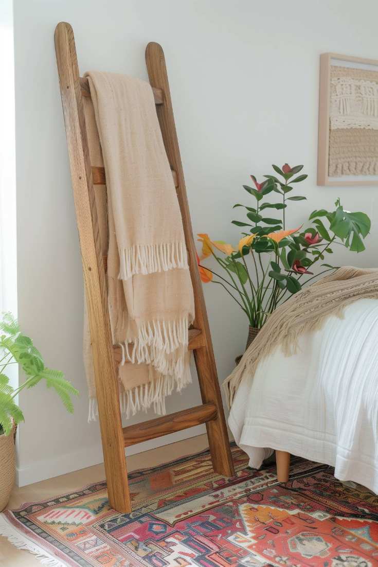 30 Blanket Ladder Ideas: A Chic Way To Display Textiles