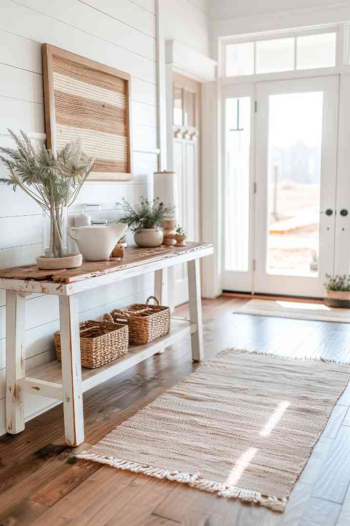 40 Farmhouse Entry Table Decor Ideas for a Warm Welcome