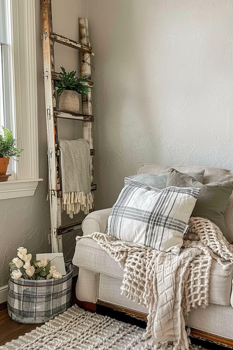 40 Farmhouse Ladder Decor Ideas To Spruce Up Your Space
