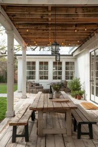 55 Farmhouse Patio Ideas for Charming and Rustic Style
