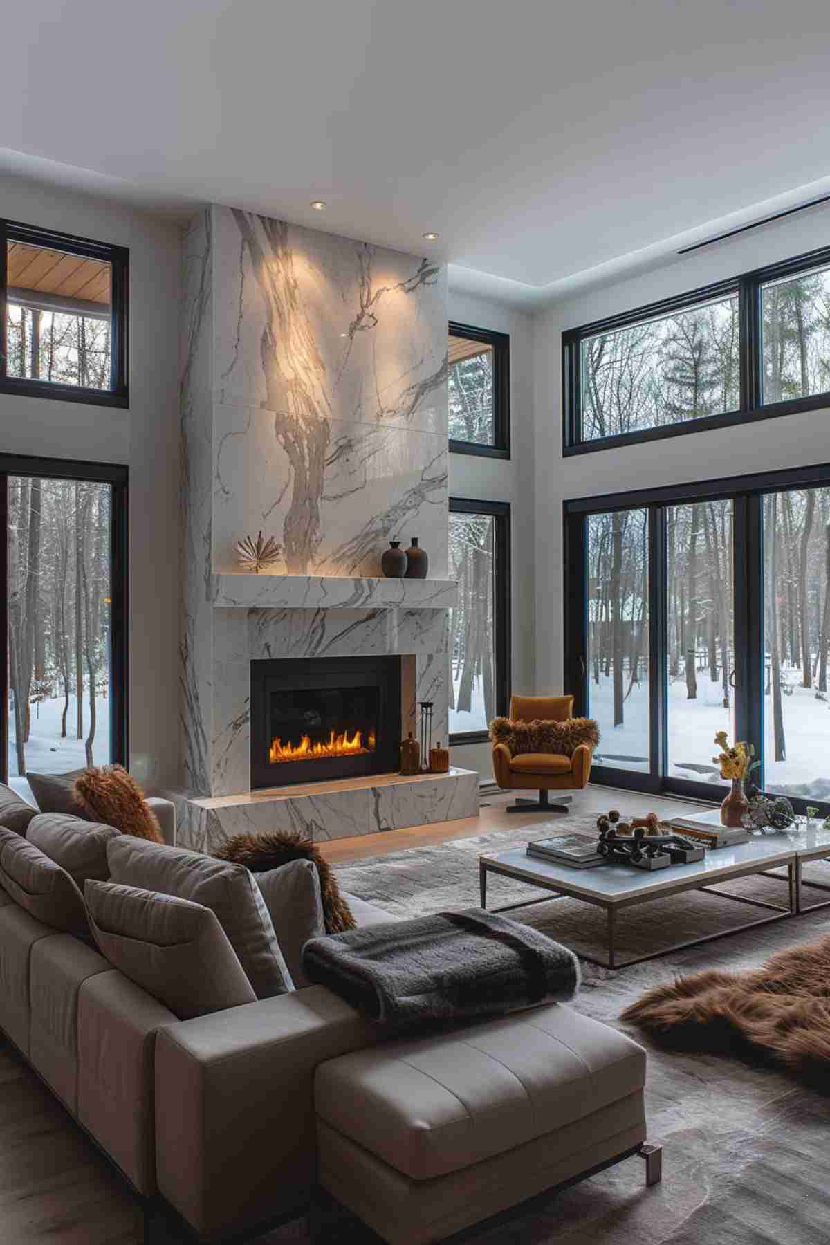 40 Fireplaces With Windows on Each Side for Natural Light and Views