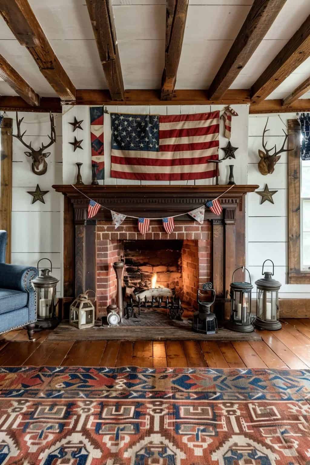 40 Patriotic Mantel Decor Ideas To Celebrate National Pride in Style