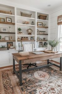 45 Farmhouse Office Ideas To Create a Cozy Workspace