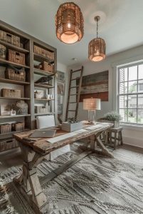 45 Farmhouse Office Ideas To Create a Cozy Workspace