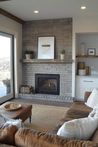 40 Chic Gray Brick Fireplace Ideas for a Cozy Home