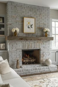 40 Chic Gray Brick Fireplace Ideas for a Cozy Home