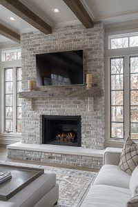 40 Chic Gray Brick Fireplace Ideas for a Cozy Home