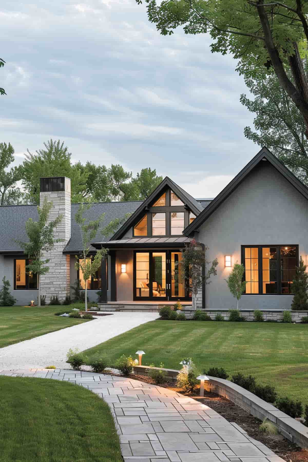 39 Gorgeous Gray Houses With Black Trim
