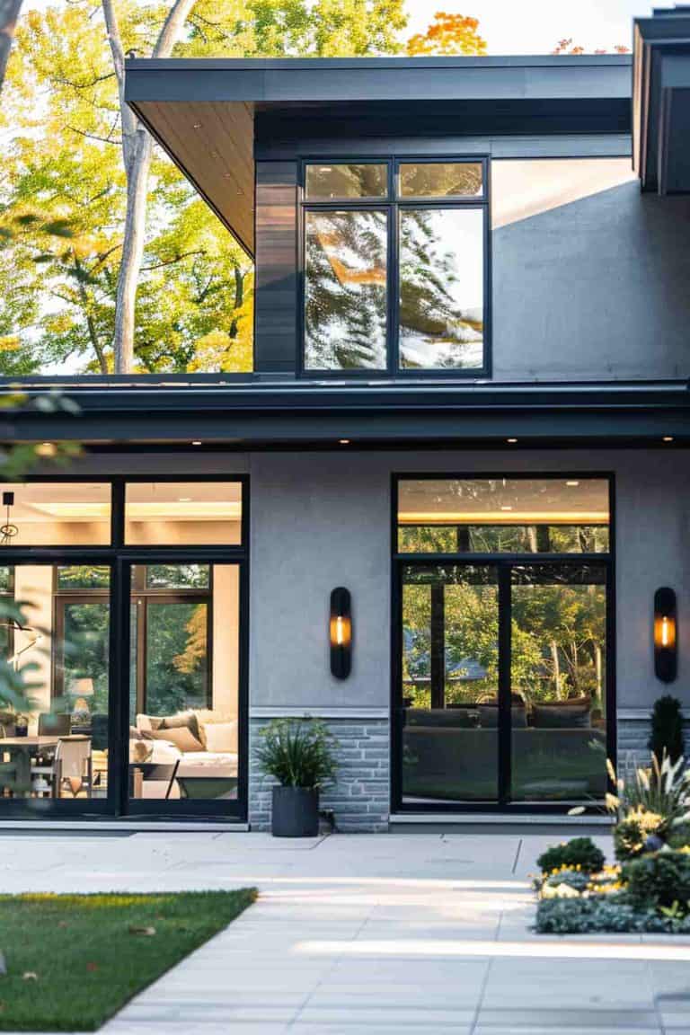 39 Gorgeous Gray Houses With Black Trim