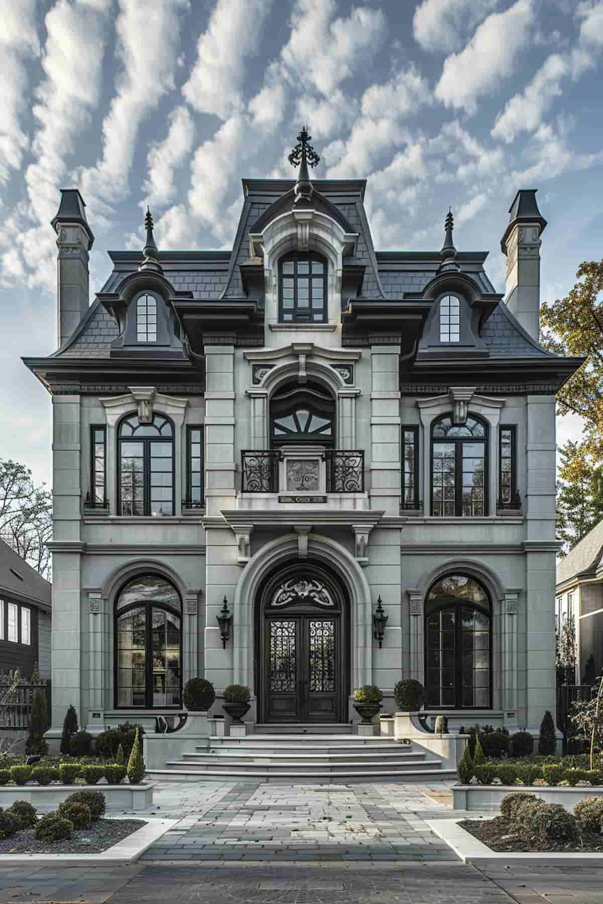 39 Gorgeous Gray Houses With Black Trim
