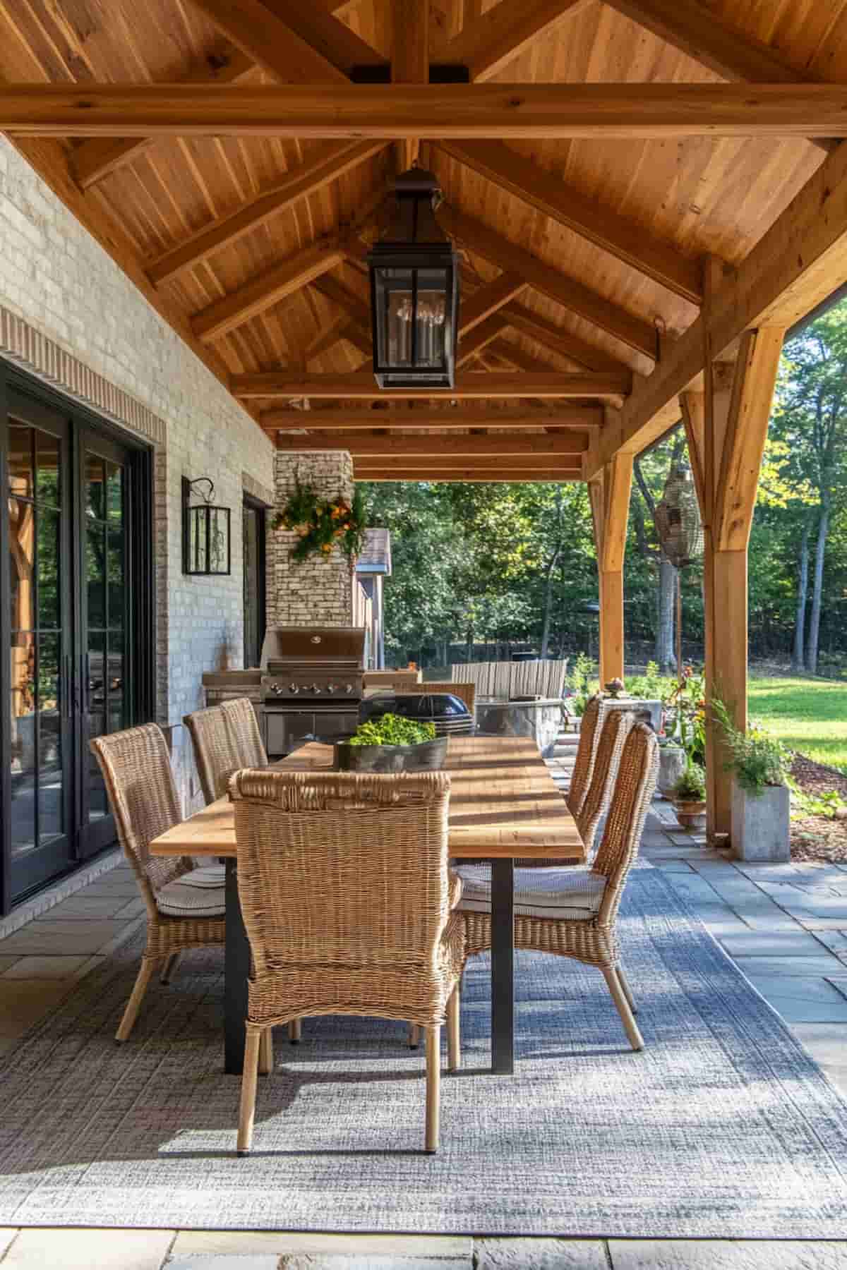 Covered Patio Cover Designs Gabled Patio Cover With Custom Lighting In