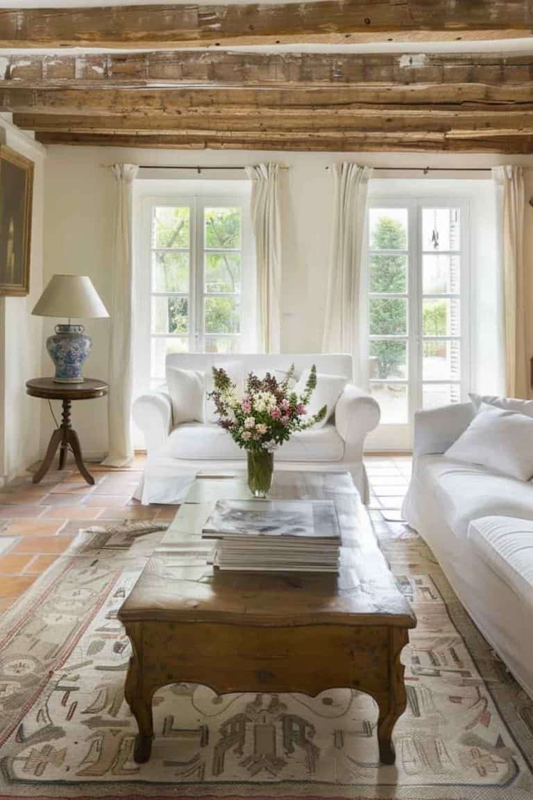 36 French Country Living Room Ideas That Embody Rustic Elegance