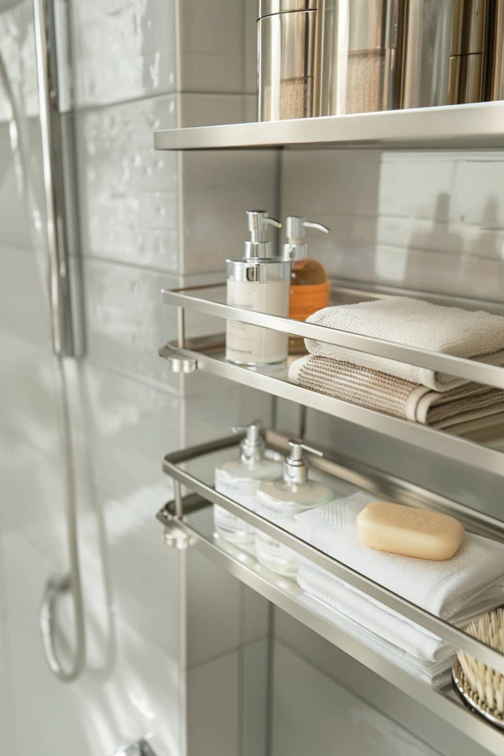 28 Shower Shelf Ideas To Style and Organize Your Bathroom