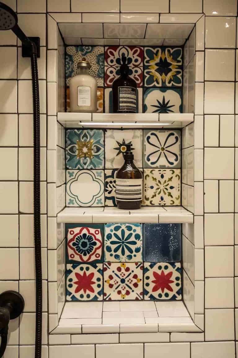 28 Shower Shelf Ideas To Style and Organize Your Bathroom