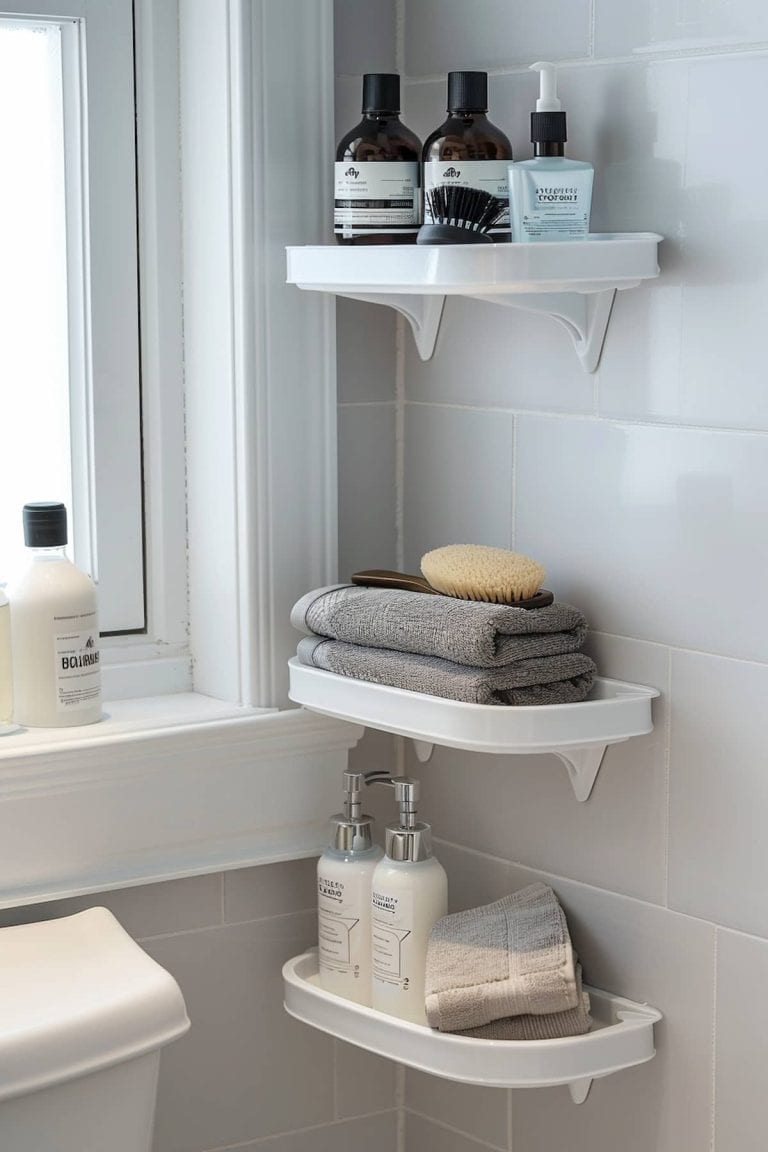 28 Shower Shelf Ideas To Style and Organize Your Bathroom