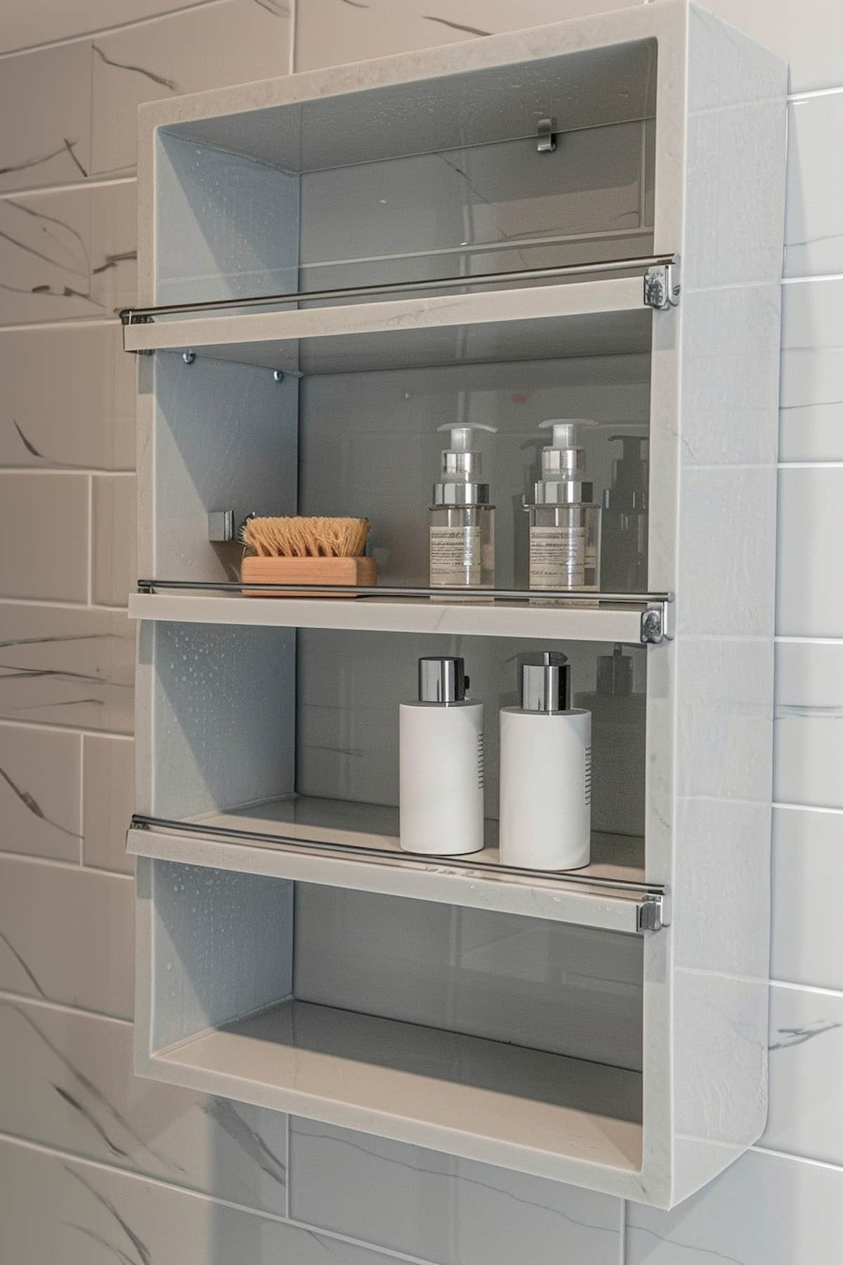 28 Shower Shelf Ideas To Style and Organize Your Bathroom