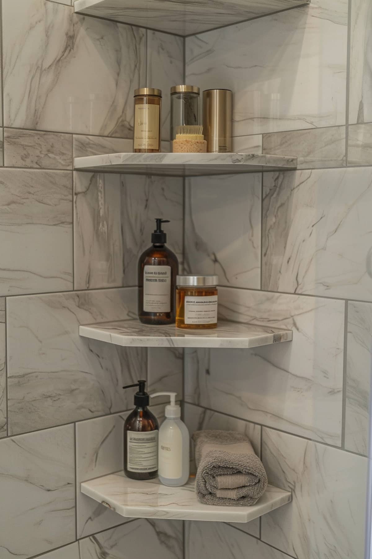 28 Shower Shelf Ideas To Style and Organize Your Bathroom