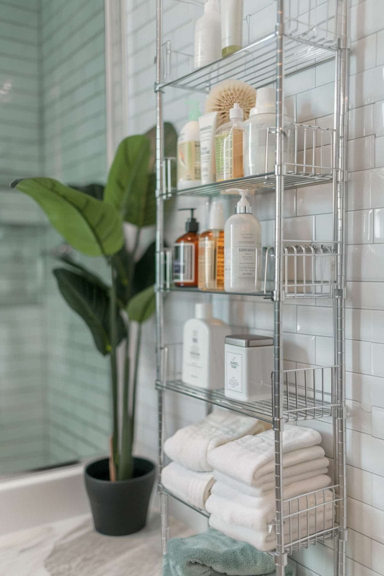 28 Shower Shelf Ideas To Style and Organize Your Bathroom