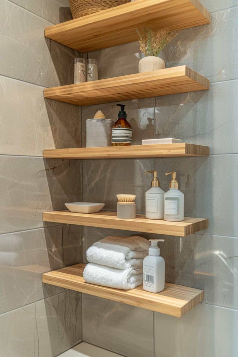 28 Shower Shelf Ideas To Style and Organize Your Bathroom