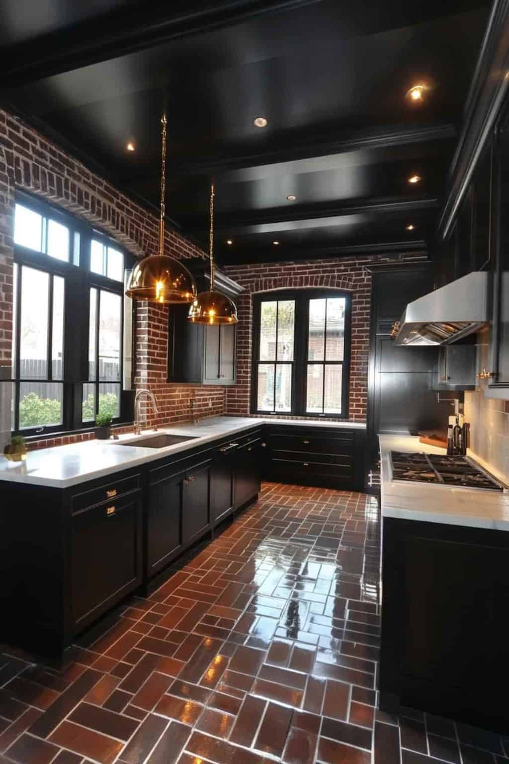 24 Brick Floor Kitchen Ideas for a Home With Timeless Style