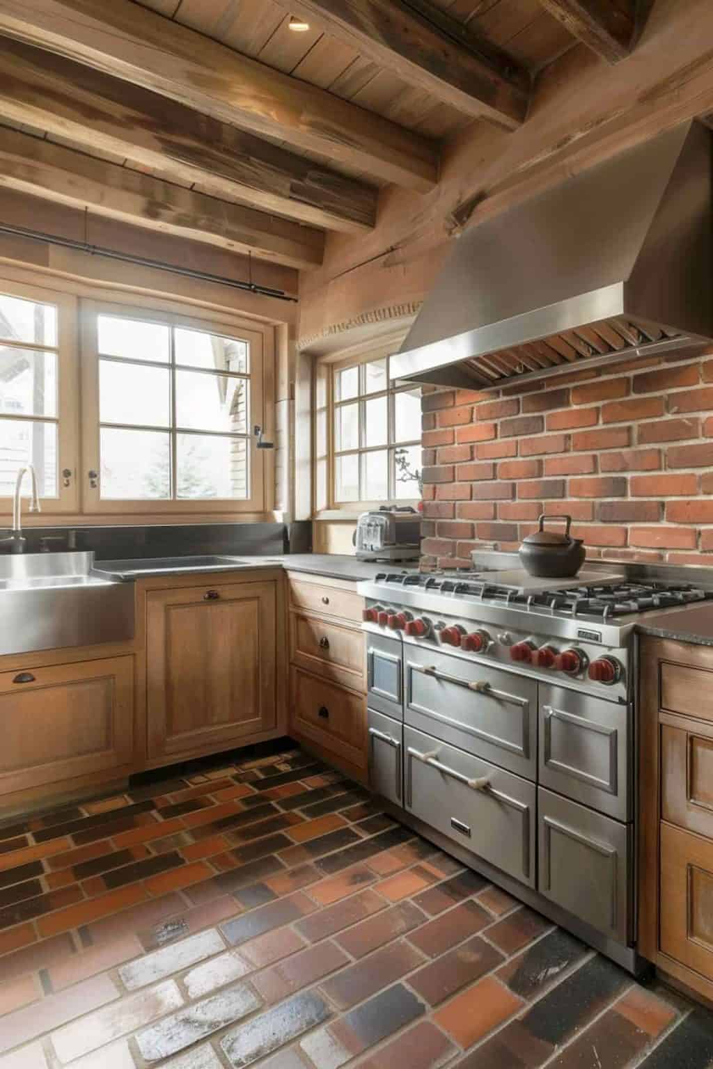 24 Brick Floor Kitchen Ideas for a Home With Timeless Style