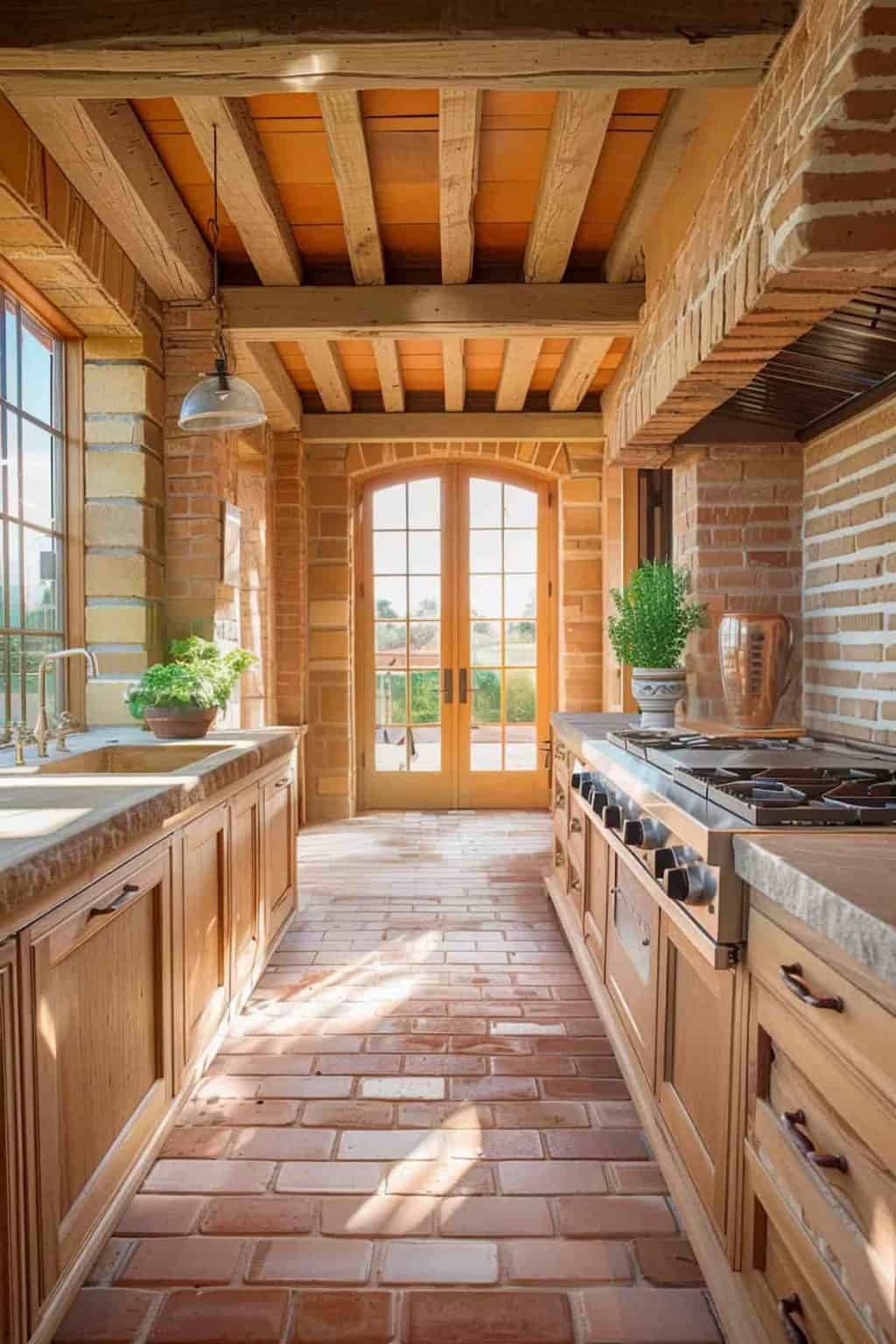 24 Brick Floor Kitchen Ideas for a Home With Timeless Style