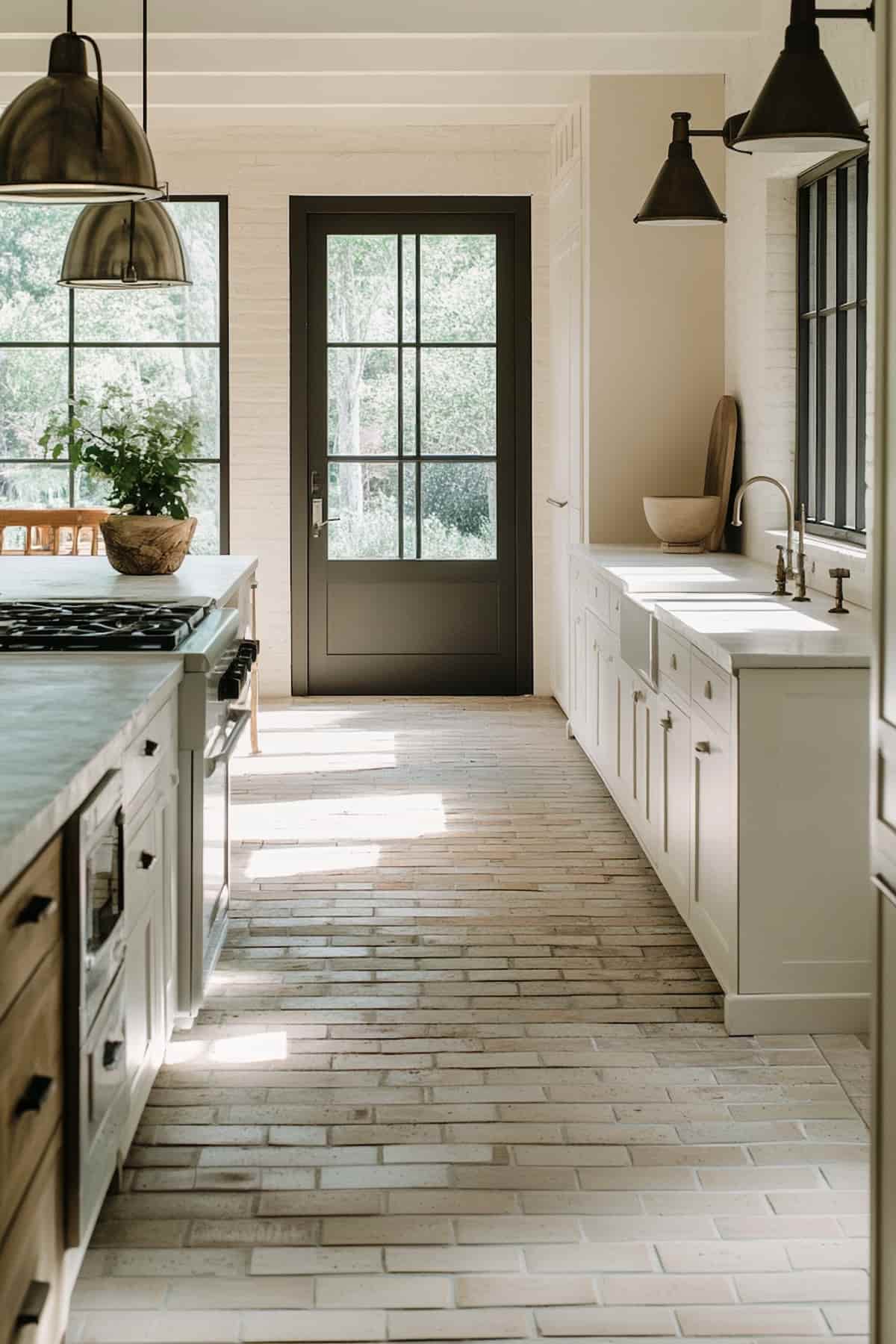 24 Brick Floor Kitchen Ideas for a Home With Timeless Style