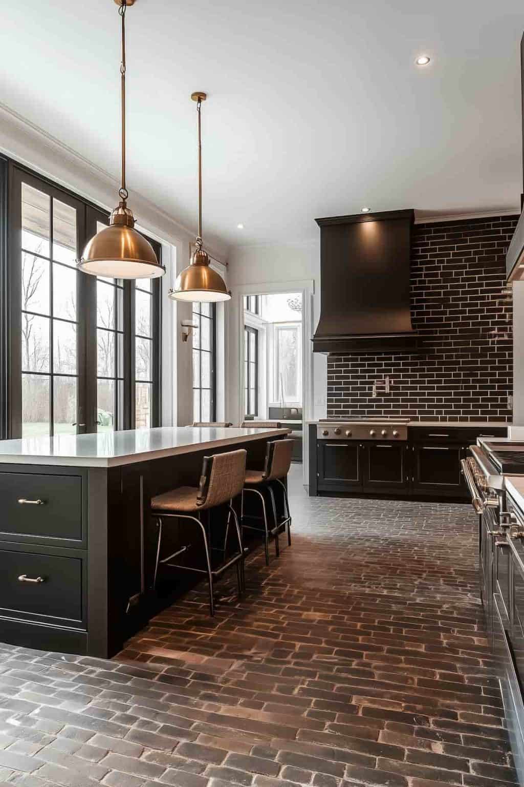 24 Brick Floor Kitchen Ideas for a Home With Timeless Style