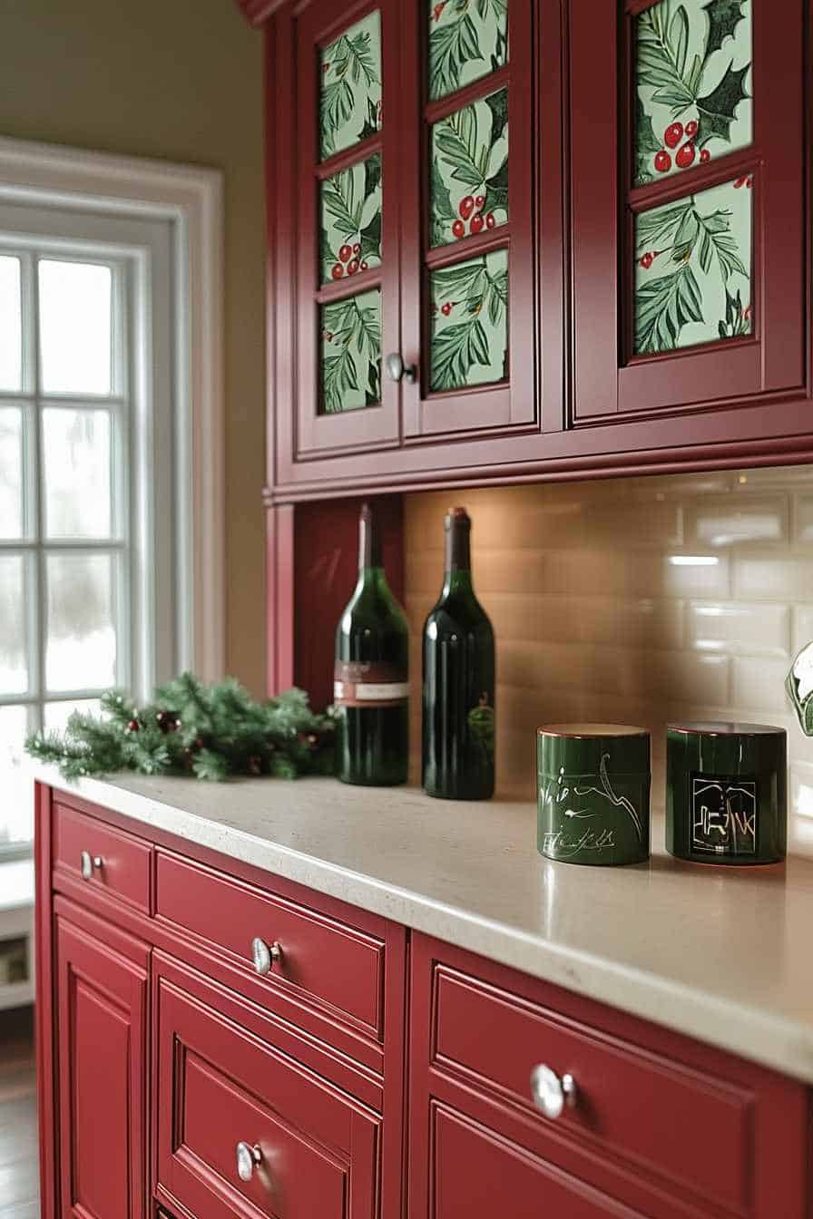 29 Ways To Decorate Kitchen Cabinets for a Festive Christmas