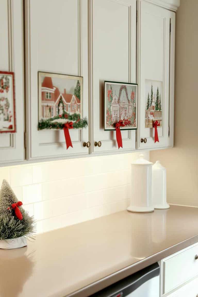 29 Ways To Decorate Kitchen Cabinets for a Festive Christmas