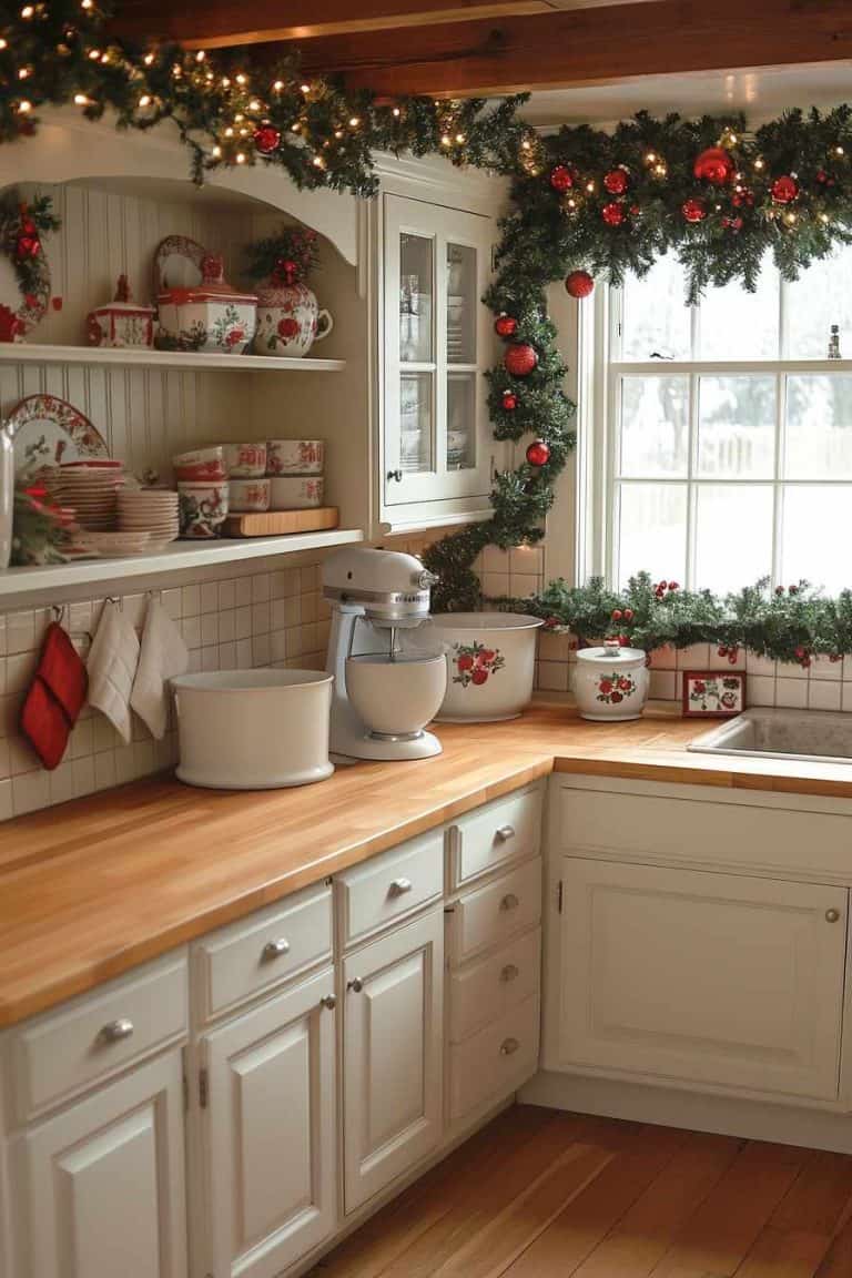 29 Ways To Decorate Kitchen Cabinets for a Festive Christmas