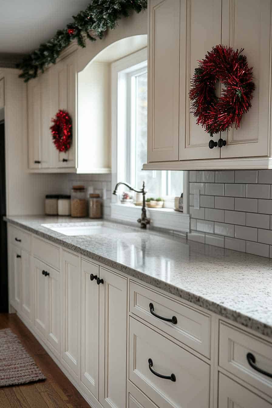 29 Ways To Decorate Kitchen Cabinets for a Festive Christmas