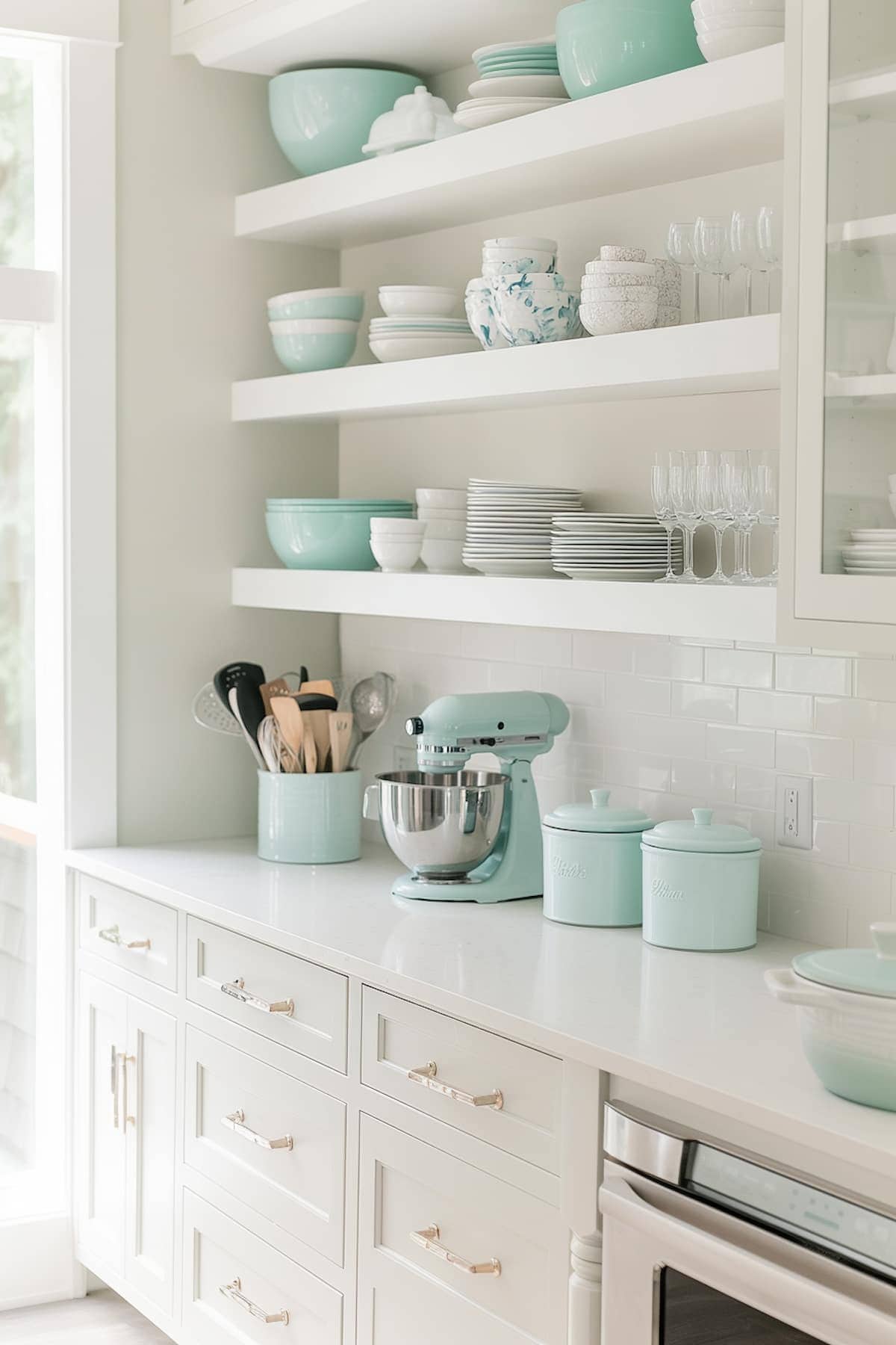 40 Ways To Decorate Your Kitchen Shelves: Aesthetic + Function