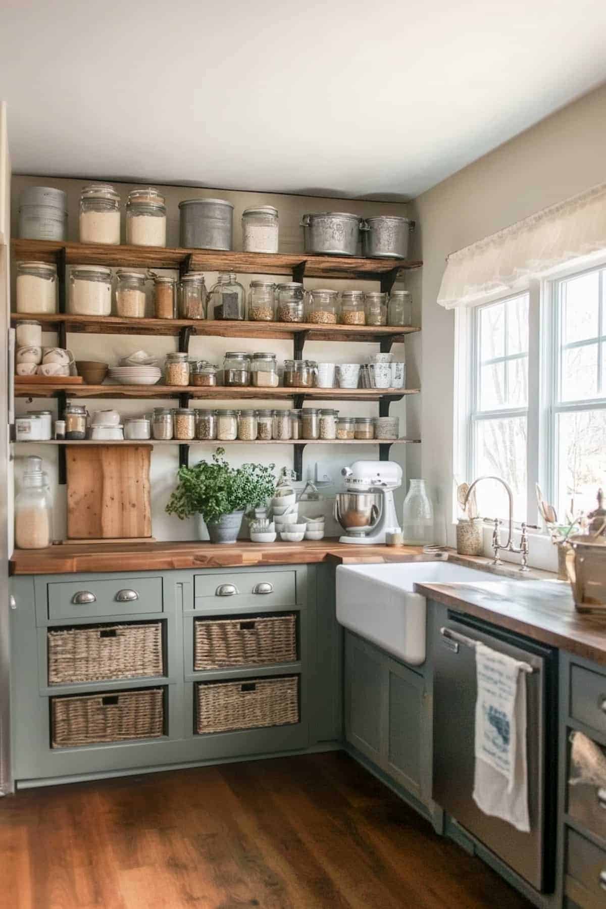 40 Ways To Decorate Your Kitchen Shelves: Aesthetic + Function