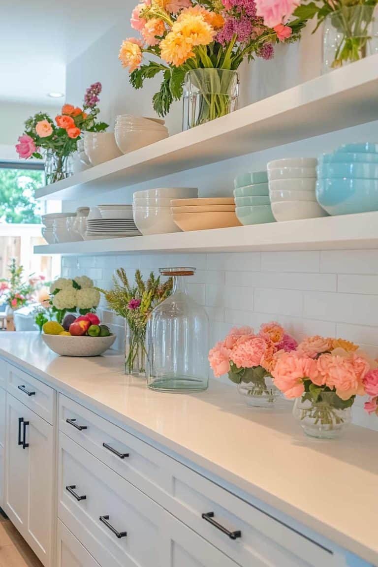 40 Ways To Decorate Your Kitchen Shelves: Aesthetic + Function