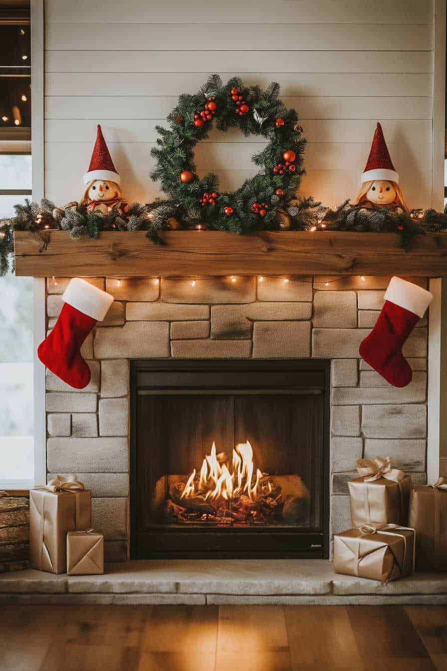 40 Fireplace Christmas Garland Ideas To Deck Your Mantel