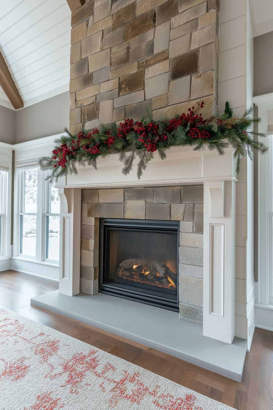 40 Fireplace Christmas Garland Ideas To Deck Your Mantel