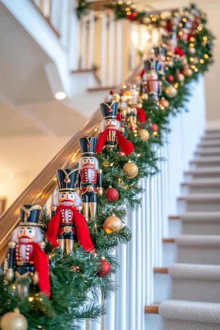 31 Stunning Christmas Garland Designs on Stairs